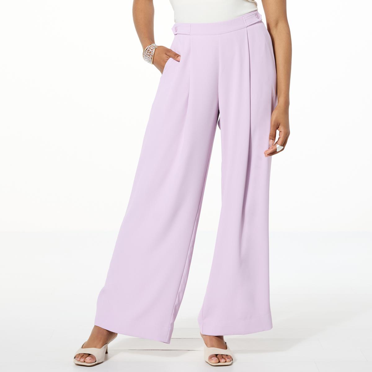 WynneCollection Crepe Pant with Tab Detail | HSN