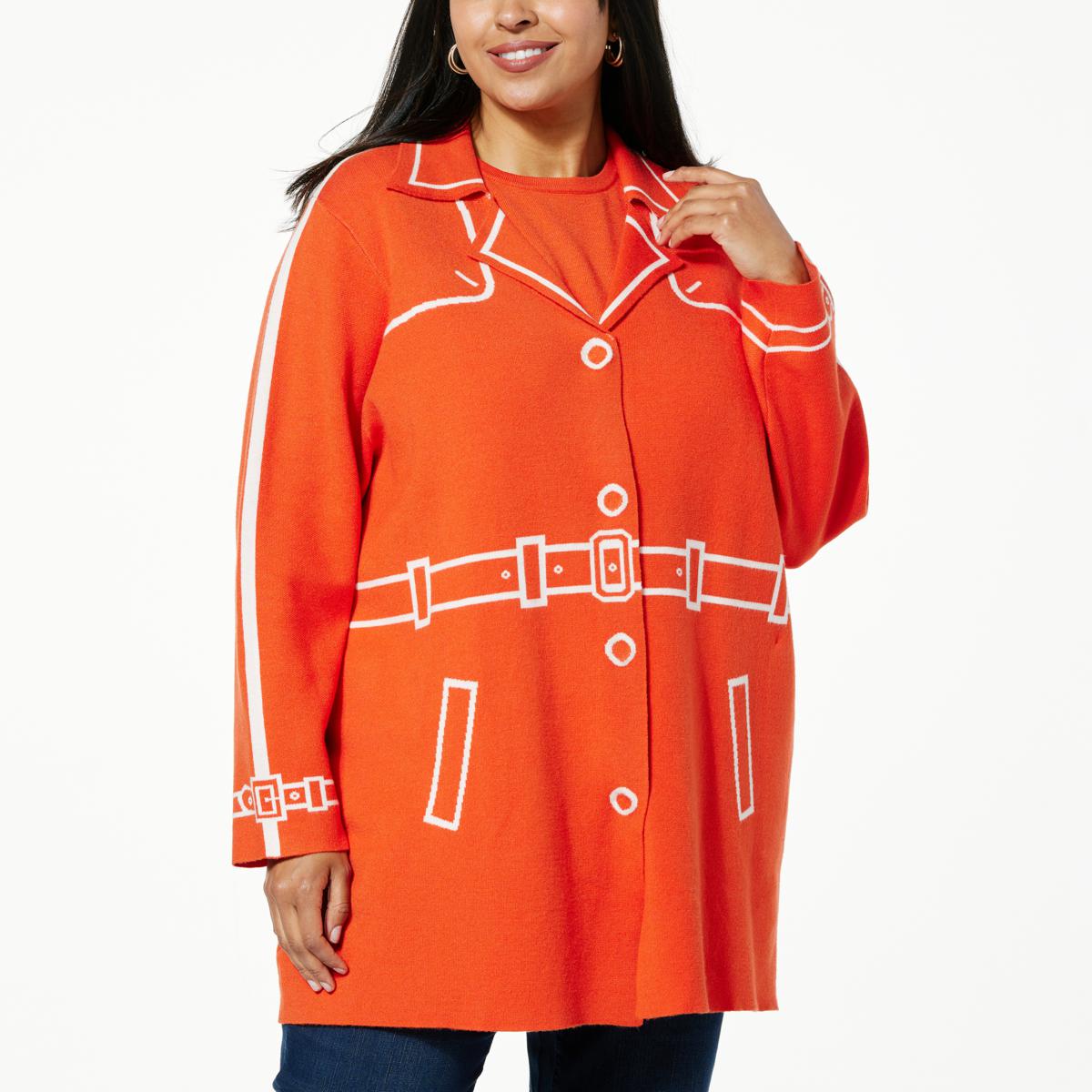 WynneCollection SoftKNIT Trompe L'oeil Trench Topper - 21619732 | HSN