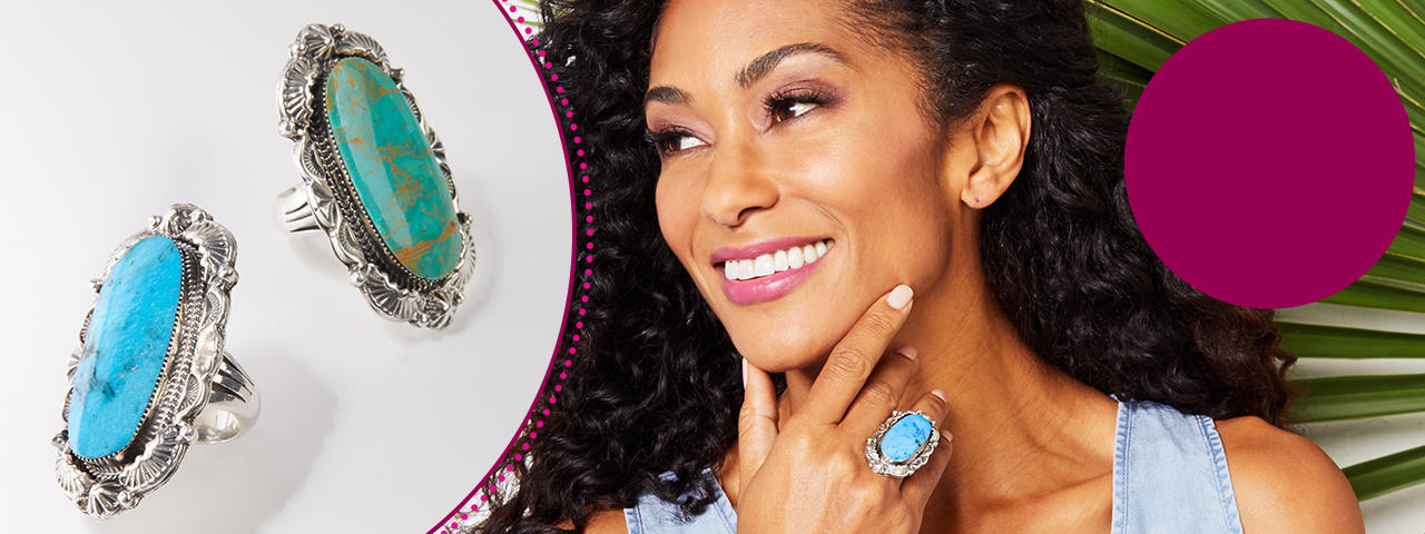 (HSN) Chaco Canyon Sterling Silver Navajo Kingman Turquoise Ring ...