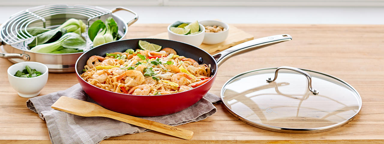 (HSN) Simply Ming Blue Diamond Elite Ceramic Nonstick 5-piece Multipan ...