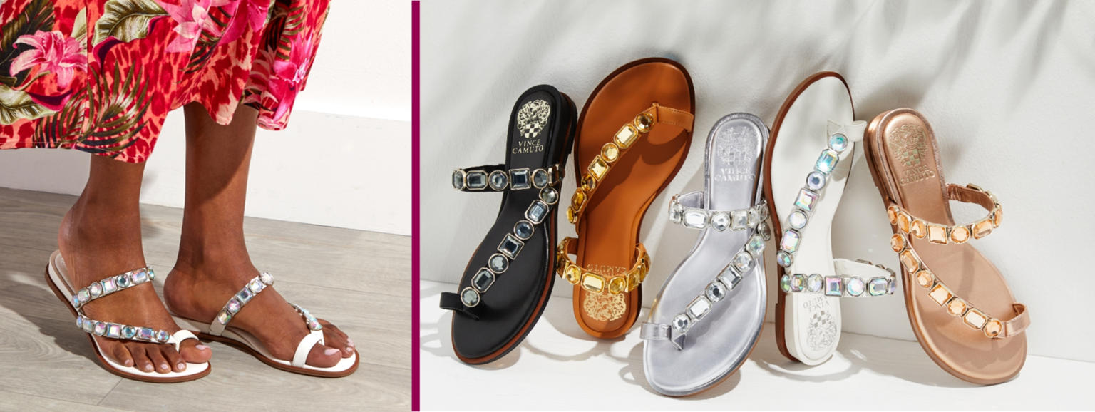 (HSN) Vince Camuto Ambridil Leather Asymmetrical Toe Loop Sandal ...